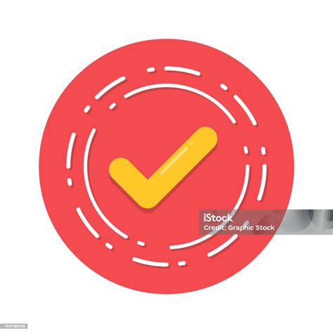 Check Mark Inside Circle Depicting Concept Flat Icon Of Verified Stock Illustration Download