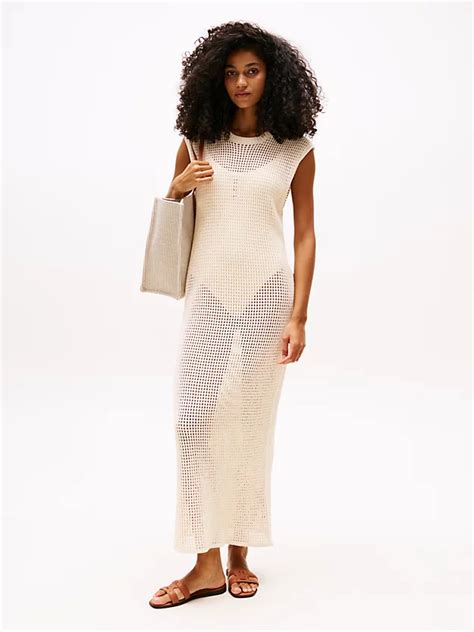 Crochet Cover Up Dress White Tommy Hilfiger