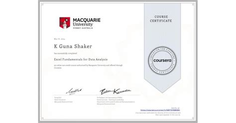 K Guna Shaker On Linkedin Completion Certificate For Excel