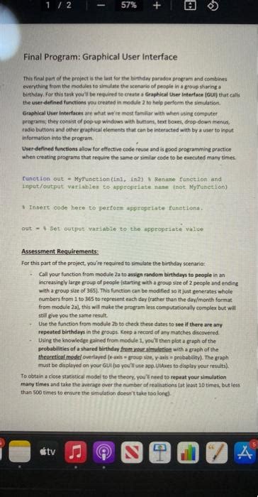 Solved 1 2 57 Final Program Graphical User Interface