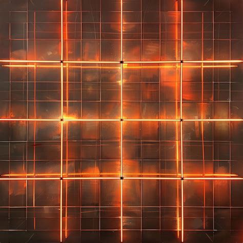 Premium Photo Grid Of Glowing Lines