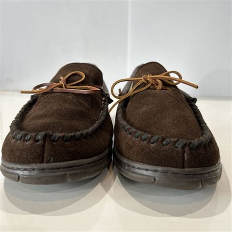 Lb Evans Atlin Moccasin Mens 14 Brown Suede Casual Slippers House