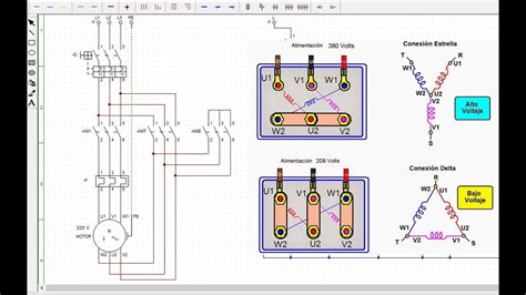 Diagrama Electricode Motor Conectado En Estrella Y Triangulo