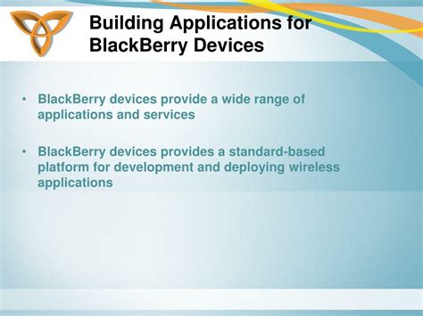 Ppt Developing Mobile Applications For Blackberry Devices Powerpoint