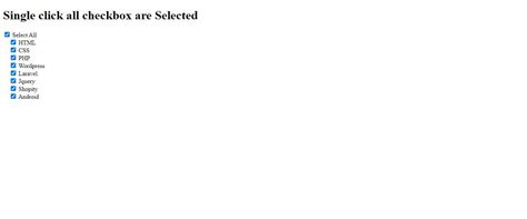 Select Deselect All Checkboxes Using JQuery In Hindi