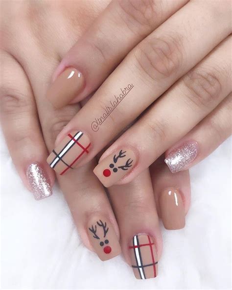 Christmas Nails Idea Manicura Manicura De Uñas Uñas De Gel Navideñas