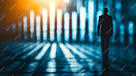 Premium Photo A Person With A Bar Graph Shadow Symbolizing Progress