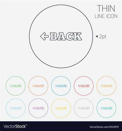 Arrow Sign Icon Back Button Navigation Symbol Vector Image