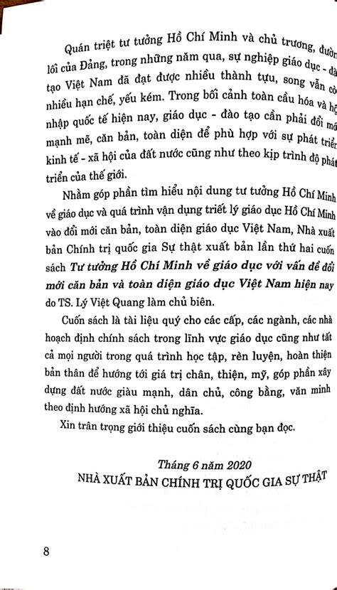 Tư Tưởng Hồ Chí Minh Về Giáo Dục Với Vấn Đề Đổi Mới Căn Bản Và Toàn