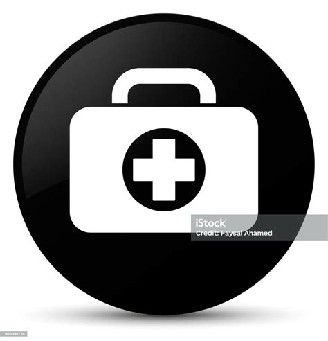 急救工具袋圖示黑色圓形按鈕向量圖形及更多健保和醫療圖片 健保和醫療 協助 圓形 Istock
