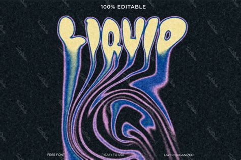 Liquid Text Style Effect Photoshop Premium Psd File