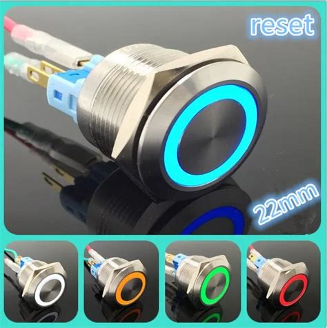 Pcs Mm Waterproof Momentary Flat Round Stainless Steel Metal Push Button Switch Reset Switch