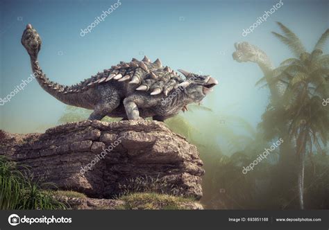 Ankylosaurus Nature Render Illustration Stock Photo By Orlaimagen