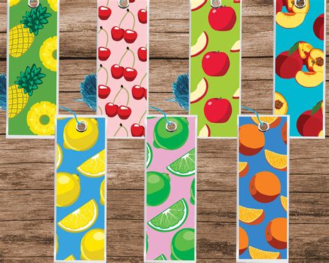 Fruit Bookmarks Food Bookmarks Orange Lemon Lime Apple Peach Cherry