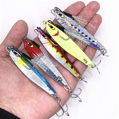 1Pcs Luminous Metal Jig Fishing Lure 15g 20g 30g 40g Trolling Hard Bait