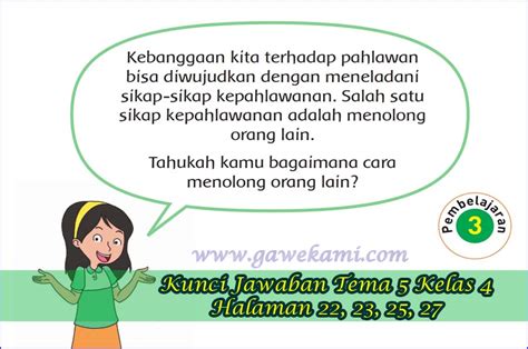 Kunci Jawaban Buku Siswa Tema 5 Kelas 4 Subtema 1 Halaman 22 23 25