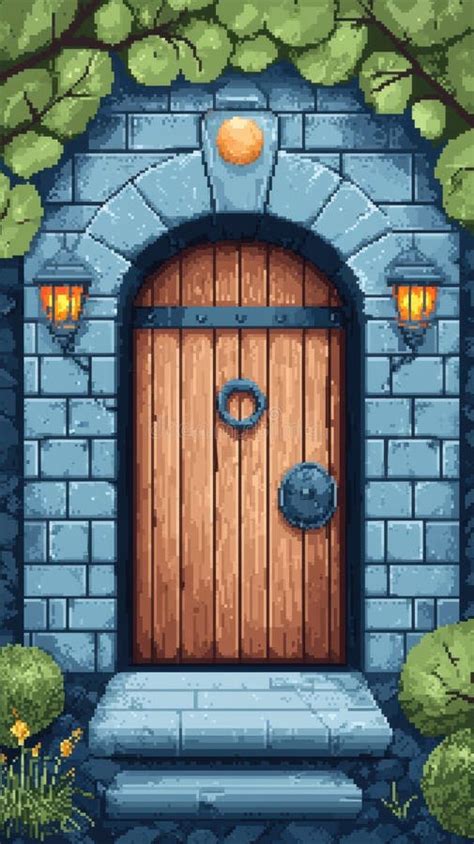 8 Bit Pixel Art Dungeon Backdrop Featuring Dark Tones And Simple Design