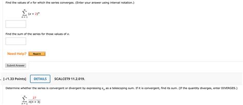 Solved ∑n1∞x2n Find The Sum Of The Series For Those
