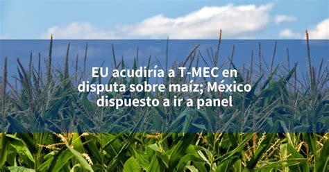 EU acudiría a T MEC en disputa sobre maíz México dispuesto a ir a