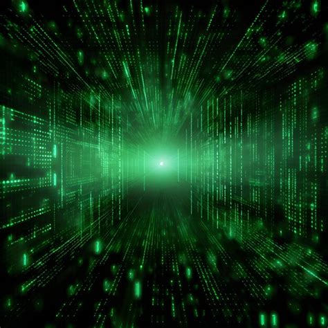 premium ai image green digital binary data on computer screen