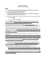 Intro To Microscope Lab Assignment Docx Introduction To Biology Introduction To The Microscope