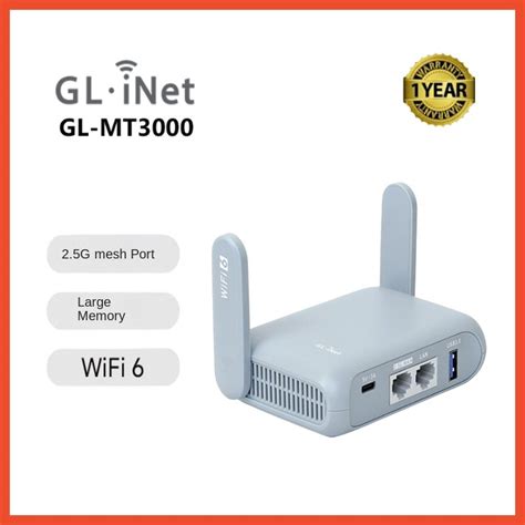 Gl Inet Gl Mt3000 Beryl Ax Portable Wifi 6 Gigabit Router For Home And Travel Speed Up To 3000