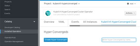 Hyper Converged Operator KubeVirt Io