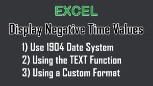 Display Negative Time Values In Excel BrainBell