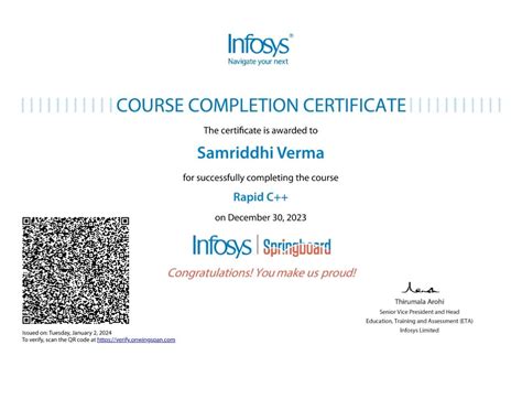 Samriddhi Verma On Linkedin Infosys Infosysspringboard Cpp