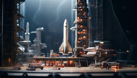 Premium Ai Image A Tiny Space Ship Diorama With Tilt Shift Effect