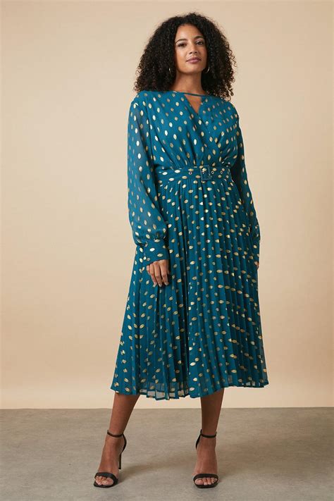 Curve Foil Print Keyhole Wrap Midi Dress Wallis Uk