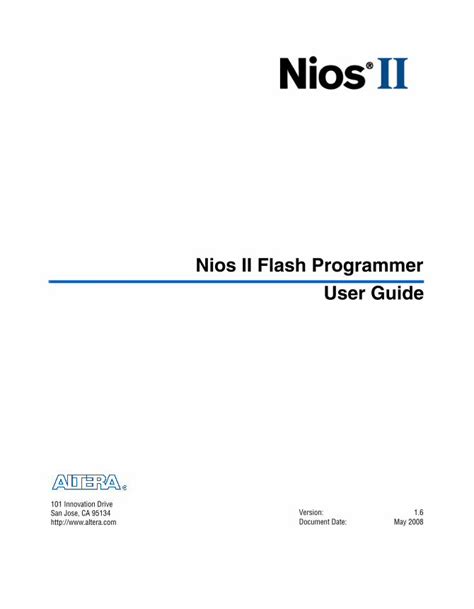 Pdf Nios Ii Flash Programmer User Guide Ebookpldworld