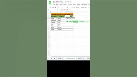 Shorts Concatenate Concatenation Formulas Exceltutorial