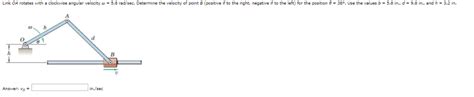 Solved Link OA rotates with a clockwise angular velocity ω Chegg
