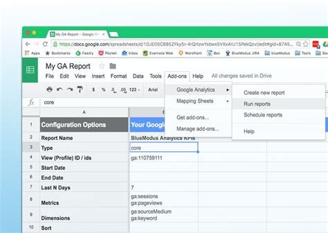 How To Create GA Spreadsheet Reports