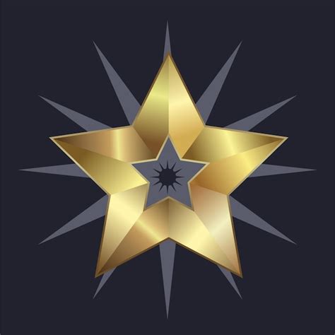 Premium Vector Luxury Five Angles Star On Dark Background And Premium