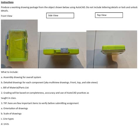 Produce A Working Drawing Package From The Object