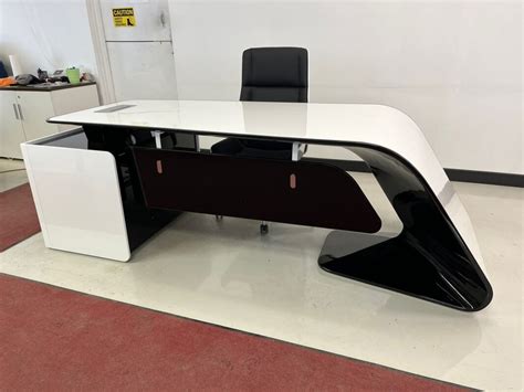 Black Executive High Gloss Office Desk Officestock