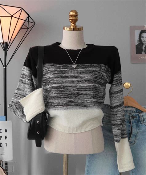 [유니크한 그라데이션𖤐파스텔색감 러블리힙무드ᰔ] 씰그라데이션니트 에이블리