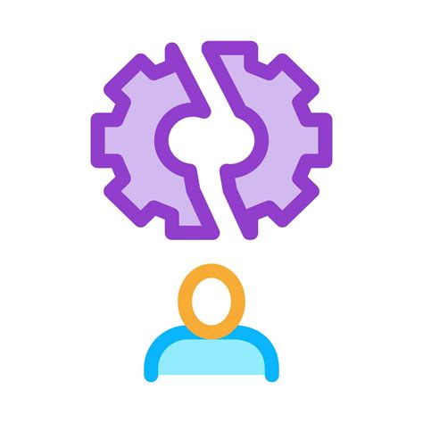 Broken Gear Man Icon Vector Outline Illustration 17605196 Vector Art At