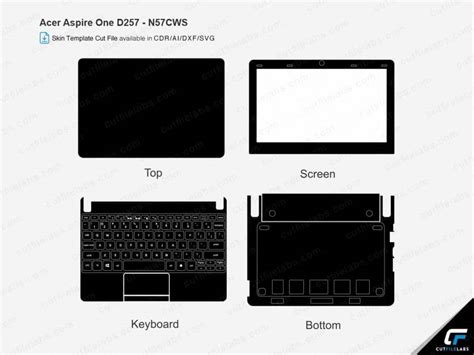 Acer Aspire One D N Cws Cut File Template CutFileLabs