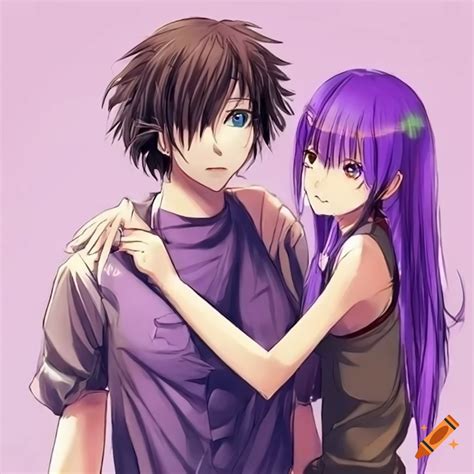 Two Anime People Hugging