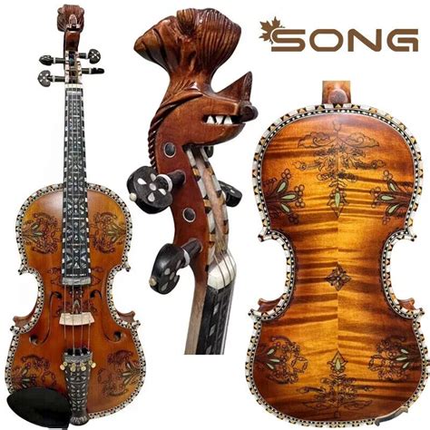 Hand Made Old Type Hardanger Fiddle 4 String Violin 4 4 Resonant Loud