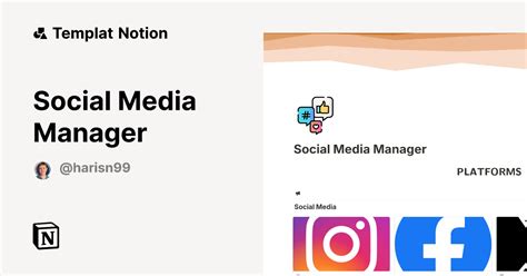 Templat Social Media Manager Notion Marketplace