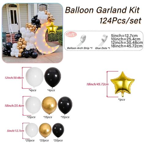 124 Pcs 5101218 Inch Latex Balloon Arch Kit With 2 Free Balloon