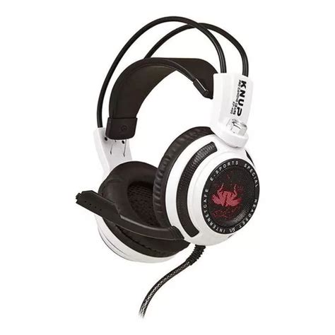 Fone De Ouvido Over Ear Gamer Knup Kp Branco E Preto Luz Led Shopee Brasil