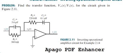 Solved Problem Find The Transfer Function Vosvs For