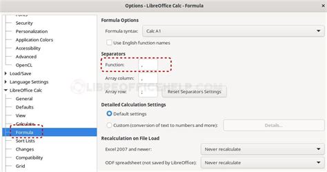 Libreoffice Formula Comma Or Semicolon Separator Explanation
