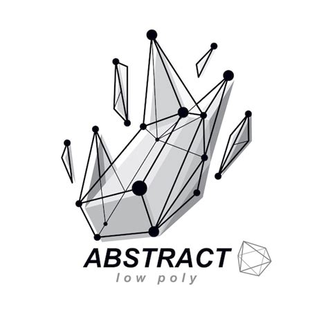 Premium Vector D Design Abstract Vector Faceted Shape Technology And Science Conceptual Emblem