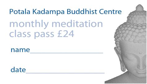 Monthly Class Card Meditation And Modern Buddhism In Northern Ireland